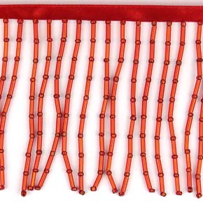 Red 12 Inch Beaded Fringe 6 Yard Bolt: Glitz and Glamour